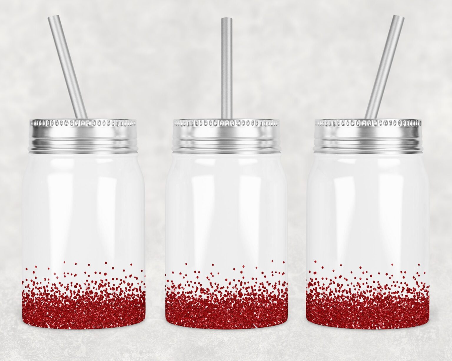17oz Mason Jar Tumbler Template For Sublimation - Confetti Glitter ...