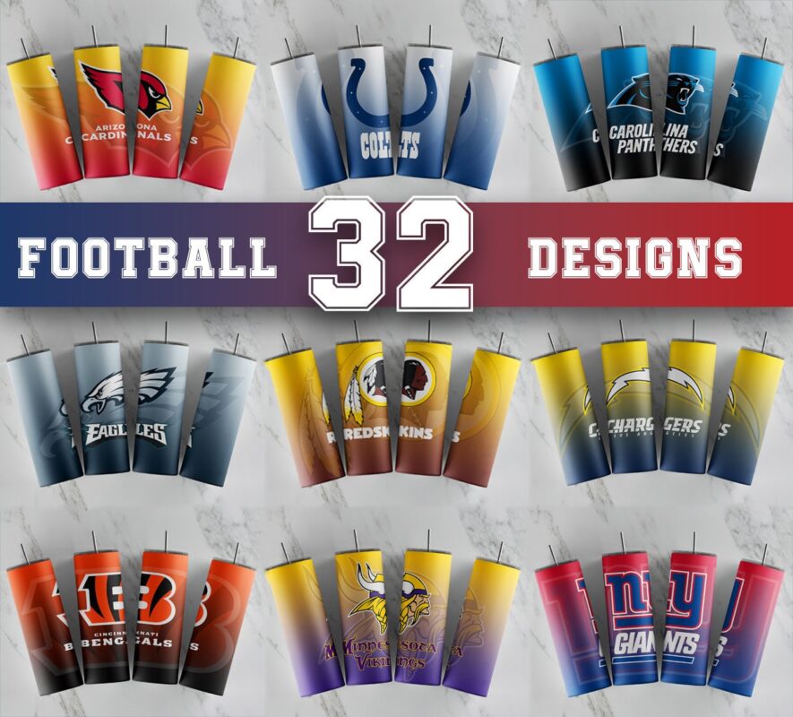 Seamless NFL Tumbler Design Bundle | Digital Download